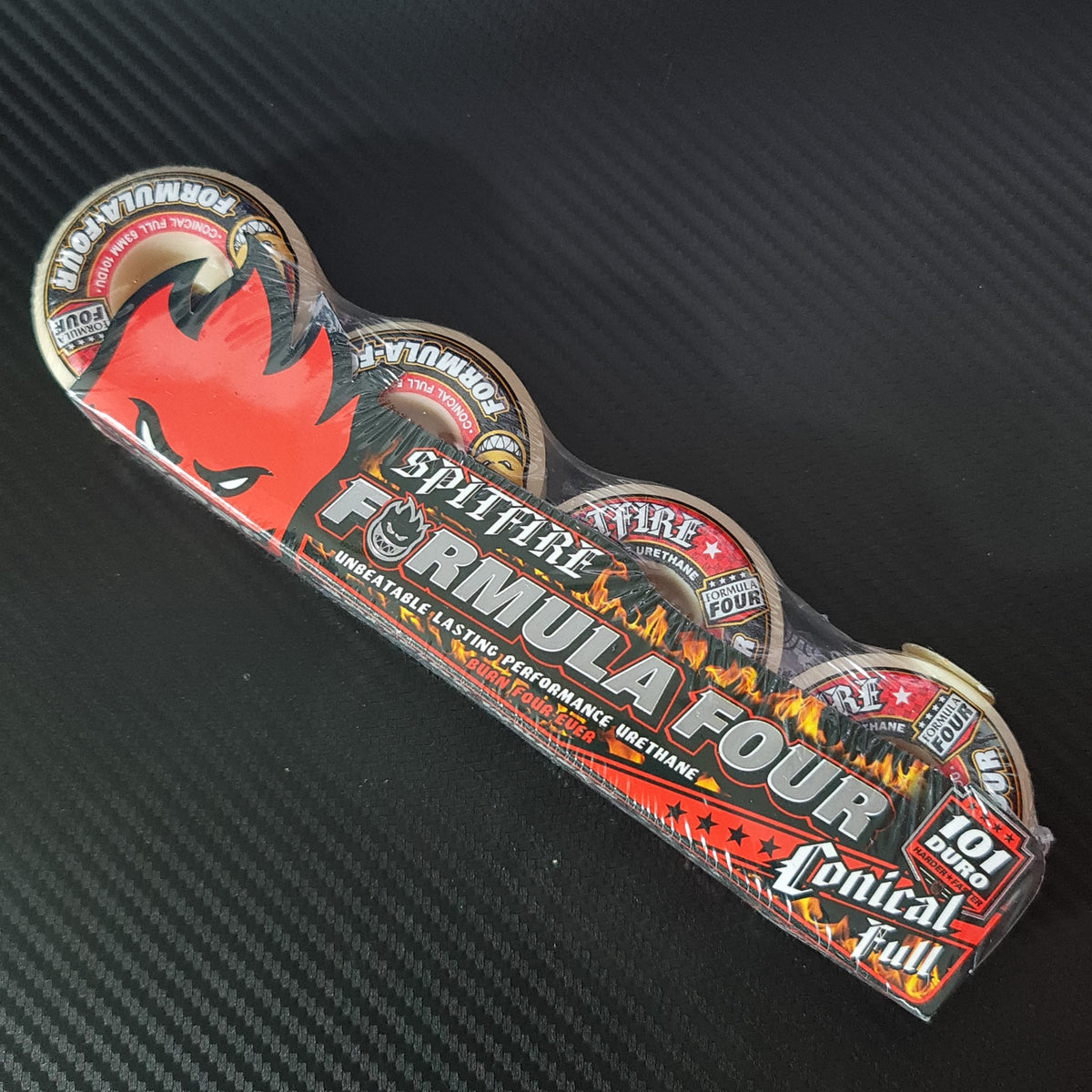 Spitfire - 53MM 101DU Formula Four Conical Full Red Skateboard Wheels ...