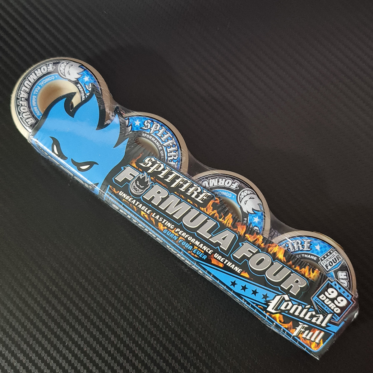 Spitfire - 54MM 99DU Formula Four Conical Full Blue Skateboard Wheels ...